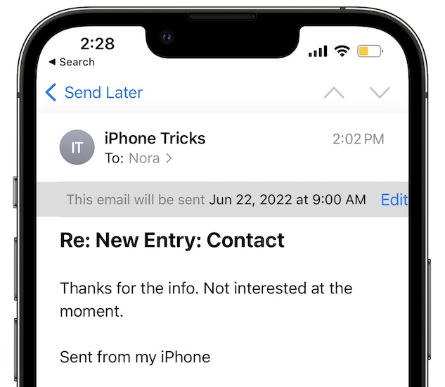 How To Send Mail Later On iPhone With Scheduled Send iOS 16